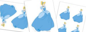Cinderella Holding Up Gown Cut Outs