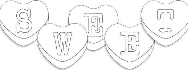 Candy Conversation Hearts Alphabet Letters