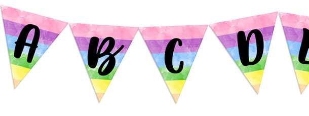Pennant Rainbow Party Banner Letters