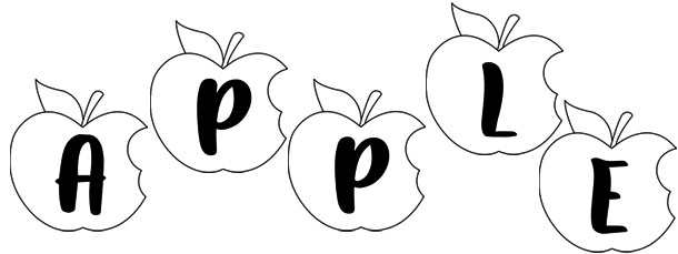 Apple for Teacher Banner Letters