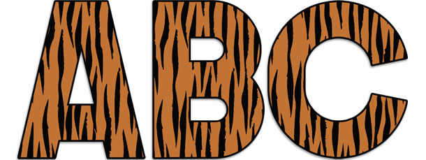 Large Tiger Print Letters
